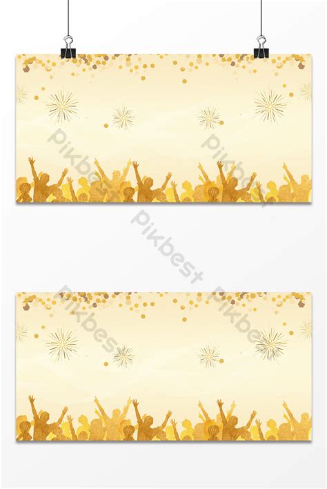 Cartoon Silhouette Golden Classmates Colleagues Gathering Background