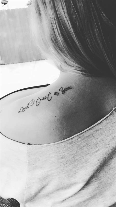 Back Shoulder Tattoo Womans Tattoos Lord I Trust In You Upper Leg