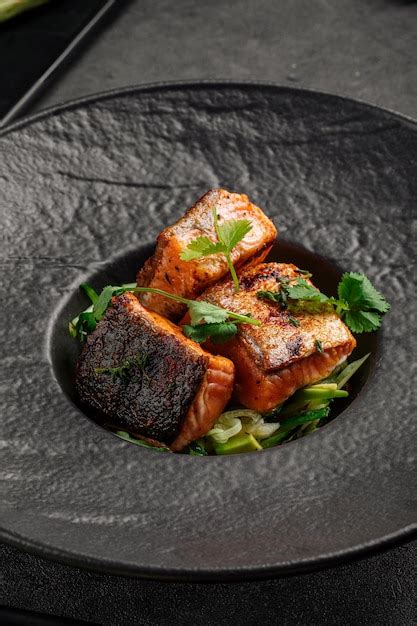 Premium Photo Gourmet Salmon Fillet With Vegetables