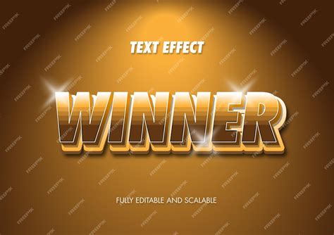 Premium Vector Winner Text Effect Editable