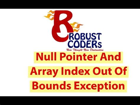 Null Pointer Exception Array Index Out Of Bounds Exception Runtime Exception In Java By