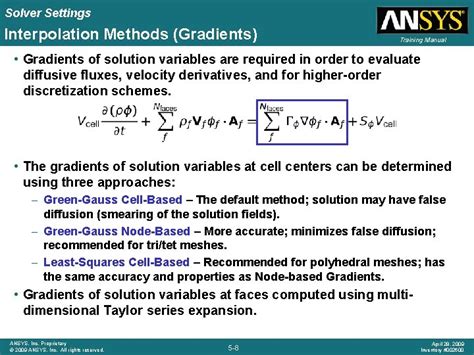 Chapter 5 Solver Settings Introductory Fluent Training Ansys
