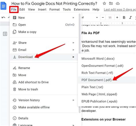 Google Docs Not Printing Correctly Ways To Fix