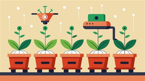 Premium Vector Automated Planters Equipped With Infrared Technology
