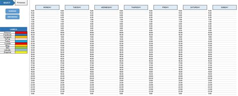 Digital Marketing Planner EXCEL Template Social Media Content Weekly Planner Schedule