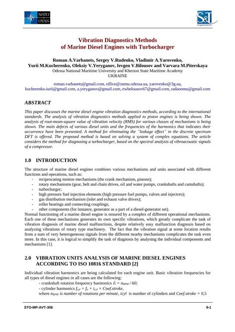 Pdf Vibration Diagnostics Methods Of Marine Diesel Engines Dokumen Tips