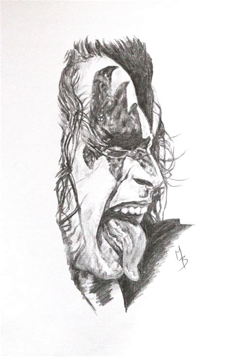 Gene Simmons Kiss Original Photorealistic Pencil On Paper Drawing Etsy