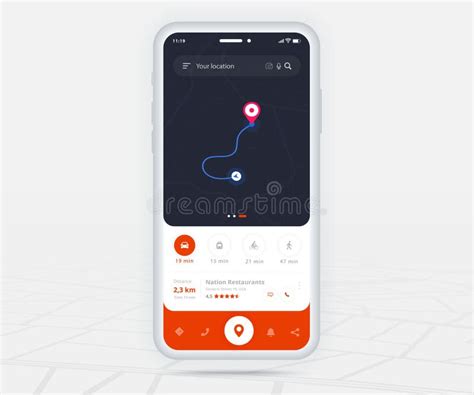Map GPS Navigation App Ux Ui Concept Mobile Map Application Smartphone App Search Map