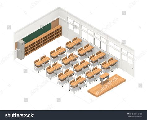 Isometric View Classroom Viewed Front Stock Illustration 224615122