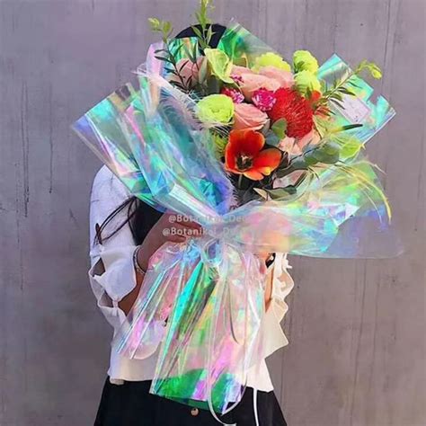 Jual 5 Lembar Kertas Buket Cellophane Hologram Shopee Indonesia