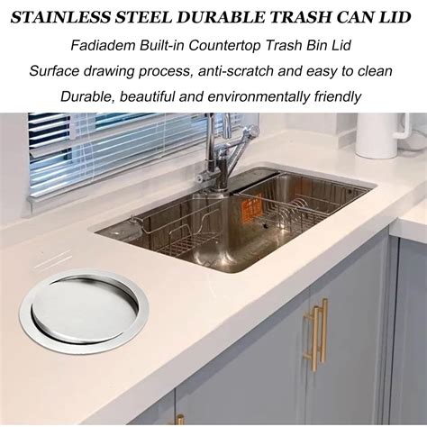 Counter Top Trash Chute 304 Stainless Steel Circle Shape With Swinging