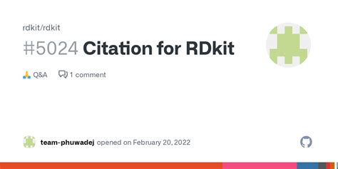 Citation For Rdkit · Rdkit Rdkit · Discussion 5024 · Github