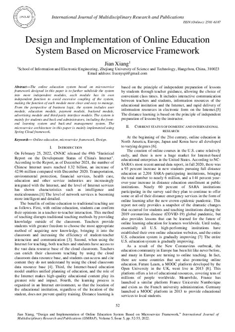 pdf design and implementation of online education system based on