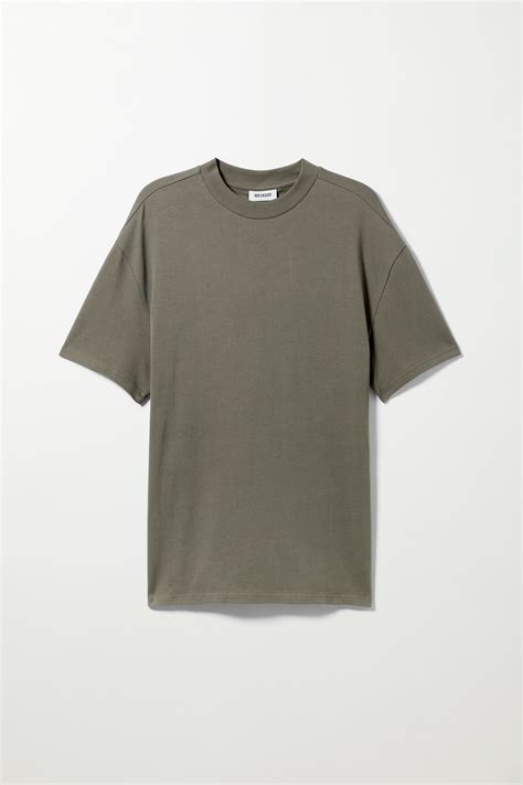 Great Heavyweight T Shirt Khaki Green Weekday Ww