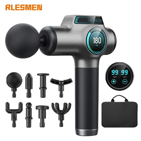 Rlesmen 전문 마사지 건 고주파 진동 99 기어 조정 전기 깊은 조직 근육 바디 백 넥 마사지 기계 Aliexpress