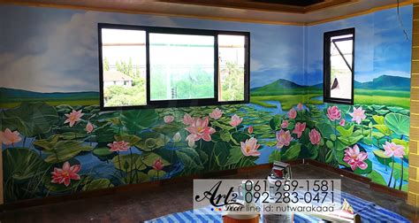 เพ้นท์ผนัง เพ้นท์ผนัง 3มิติ เพ้นท์ตกแต่งผนัง ห้องพระ ที่ซอย บรมราชชนนี60