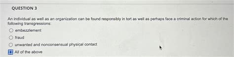solved question 3an individual as well as an organization