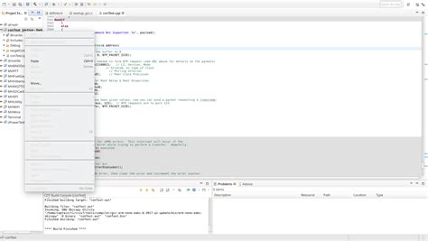 CCS CCSTUDIO Linux Context Menu Fonts Greyed Out Code Composer