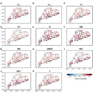 Spatial Distribution Of The Long Term Trends In Annual Mean HPT And