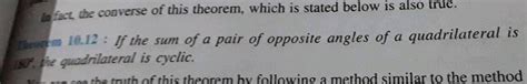 Fact The Converse Of This Theorem Which Is Stated Below Is Also True Theorem If The Of