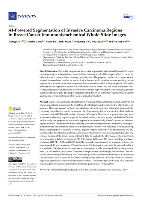 Pdf Ai Powered Segmentation Of Invasive Carcinoma Regions In Breast Cancer Immunohistochemical