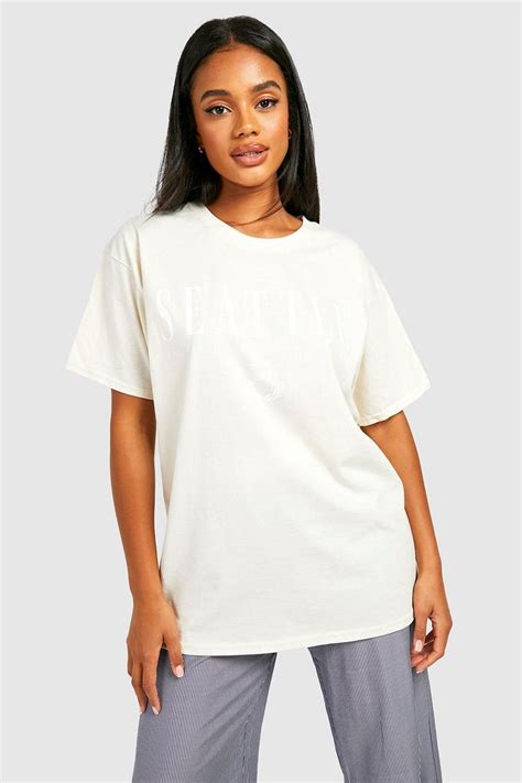 Seattle Printed Oversized T Shirt Boohoo Uk