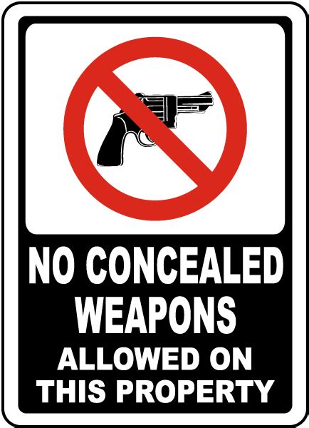 No Concealed Weapons Sign F7045 By