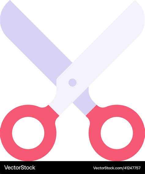Open Scissors With Red Rings Handle And Sharp Vector Image