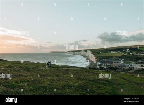Seven Sisters Uk October 1 2022 People Walking On The Footpath