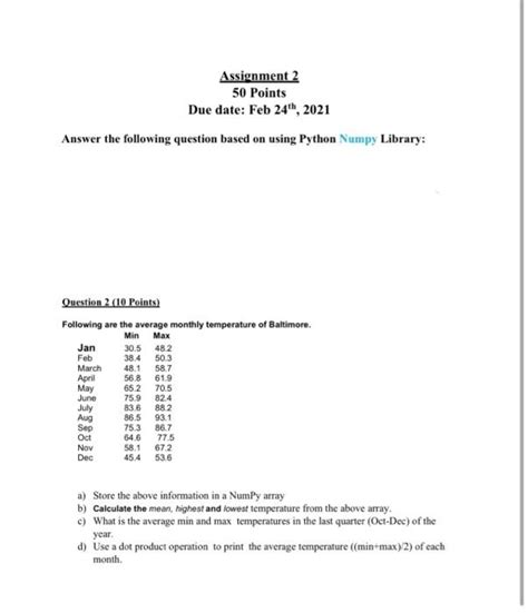 Assignment 2 50 Points Due Date Feb 24th 2021