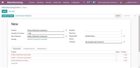 Odoo 13 Manufacturing Module