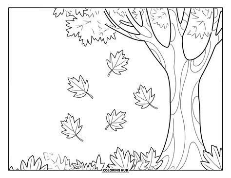 Coloring Page Tree With Leaves