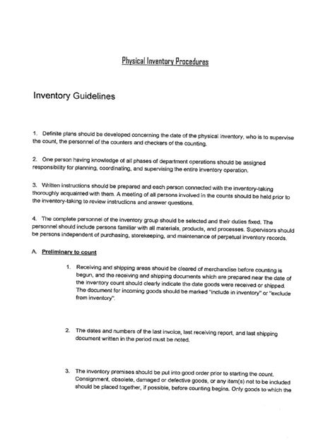 Physical Inventory Procedure Pdf Pdf