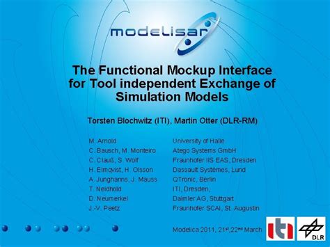 The Functional Mockup Interface For Tool Independent Exchange
