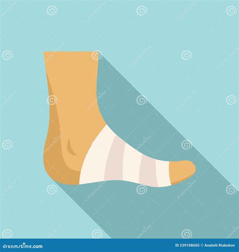 Bandage Foot Finger Icon Flat Vector Accident Fracture Stock Vector