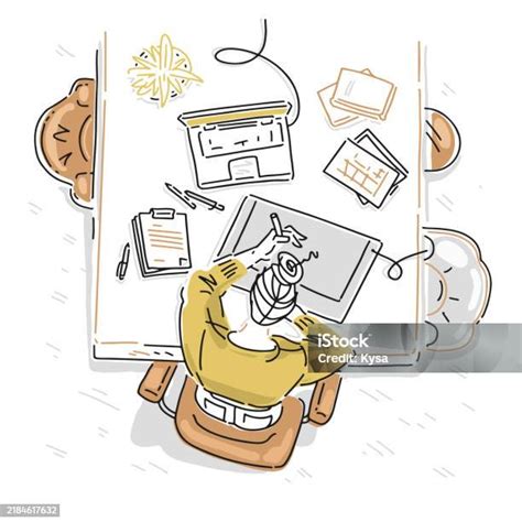 Sketsa Ruang Kerja Kreatif Ilustrasi Stok Unduh Gambar Sekarang