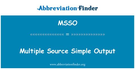 MSSO ย่อมาจาก เรื่องผลผลิตหลายแหล่ง - Multiple Source Simple Output