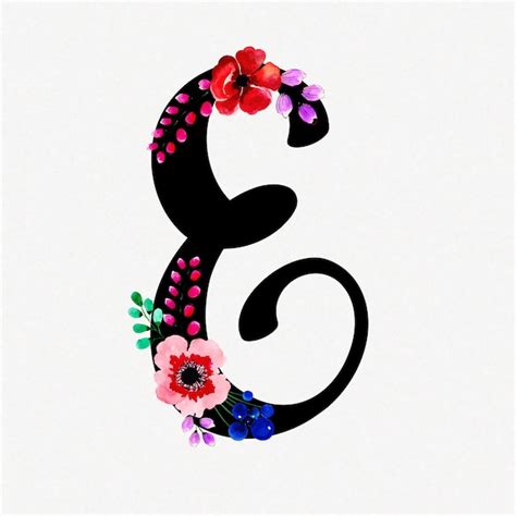 Premium Vector Letter N Watercolor Floral Background