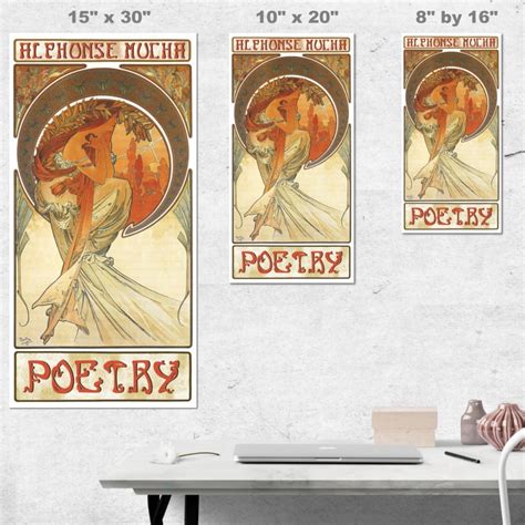 Art Nouveau Poetry Alphonse Mucha Poster Tall Wall Art Print 8x16