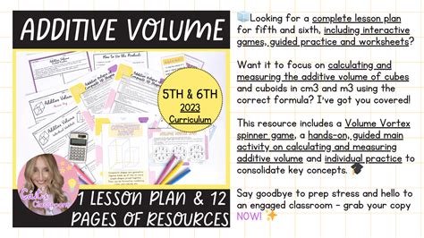 Mash 5th 6th Class Additive Volume Maths Lesson Plan │worksheets