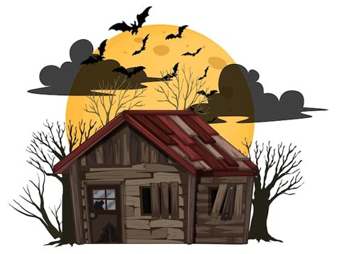 Premium Vector Isolated Halloween Abandoned House