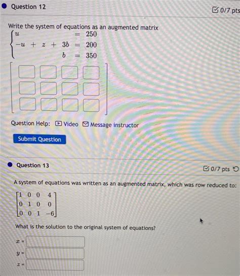 Solved Write The System Of Equations As An Augmented Matrix