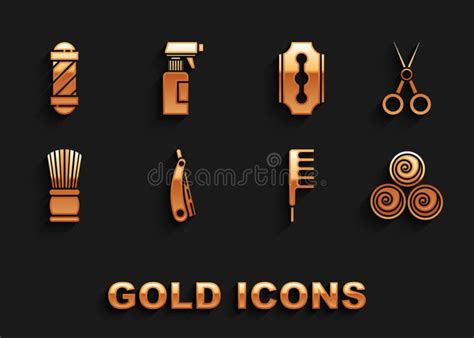Gold Barber Pole Stock Illustrations 191 Gold Barber Pole Stock