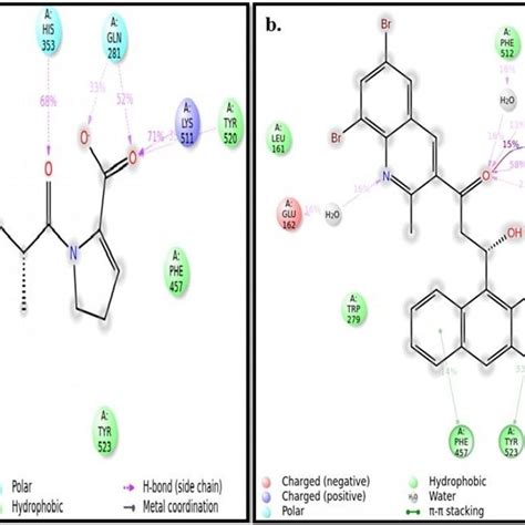A Ligand Interaction Pattern With Percentage Of Contacts With The