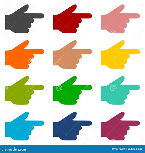 Hand Icon Hand Cursor Icons Set Stock Vector Illustration Of Push Finger