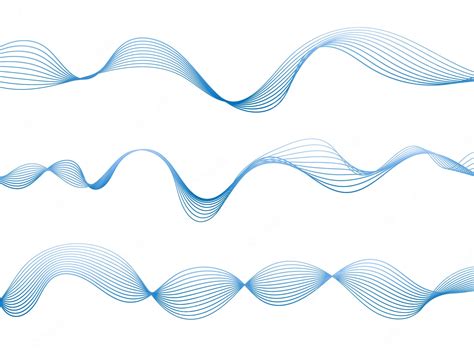 Premium Vector Set Blue Wave Lines Pattern Abstract Background Vector