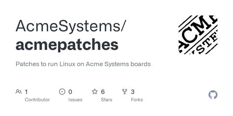 GitHub AcmeSystems Acmepatches Patches To Run Linux On Acme Systems Boards