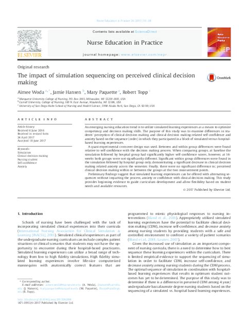 Pdf The Impact Of Simulation Sequencing On Perceived Clinical