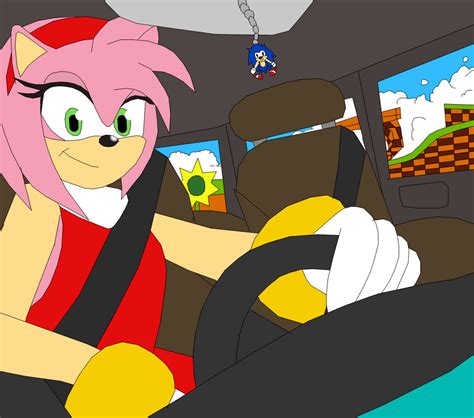 Request Amy Rose Driving Her Car Sonic By Anon371 On Deviantart