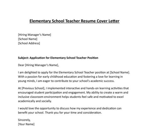 Teacher Job Resume Cover Letter 5 Templates Download In Word Docx